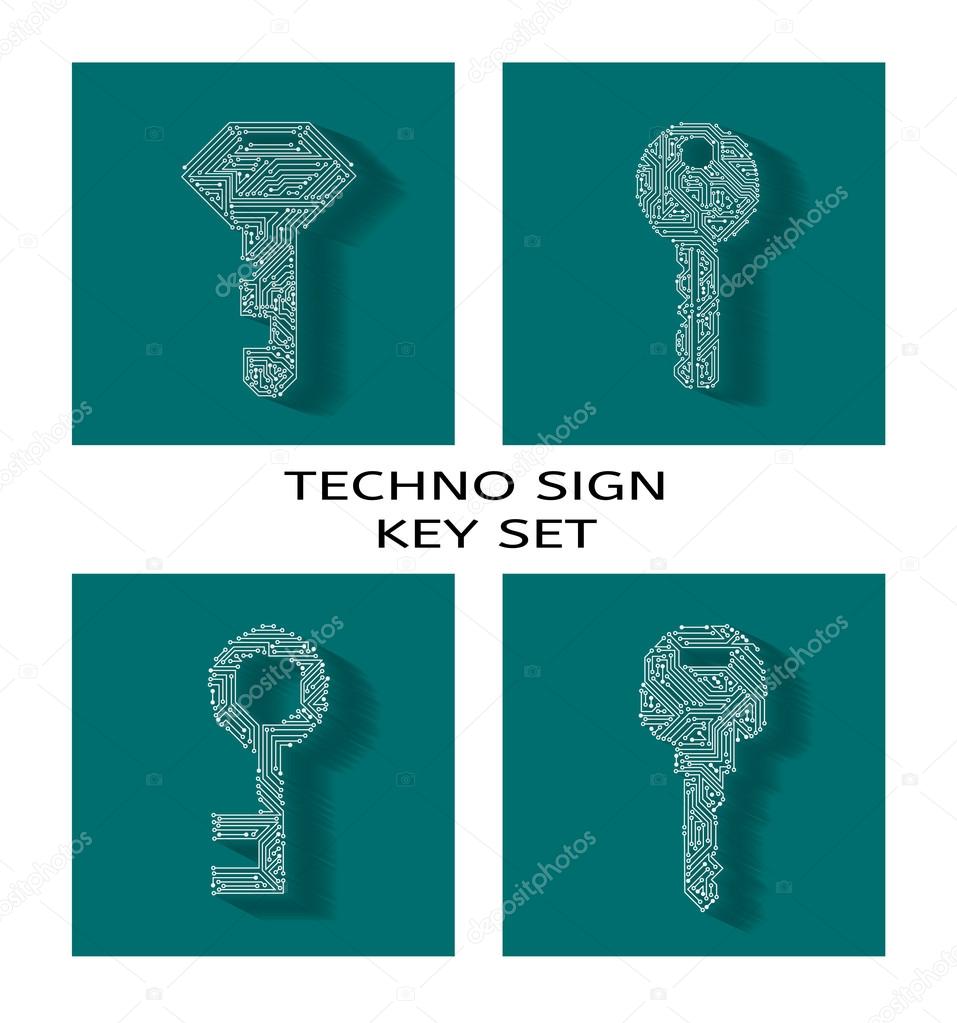 Set of techno keys Stock Vector Image by ©superson #73007697