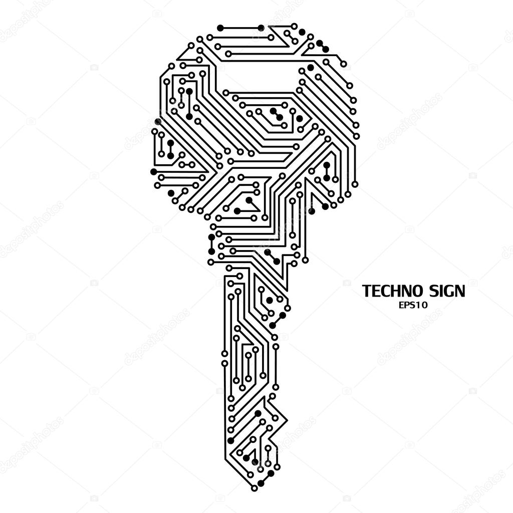 Key with circuit board pattern Stock Vector Image by ©superson #73012857