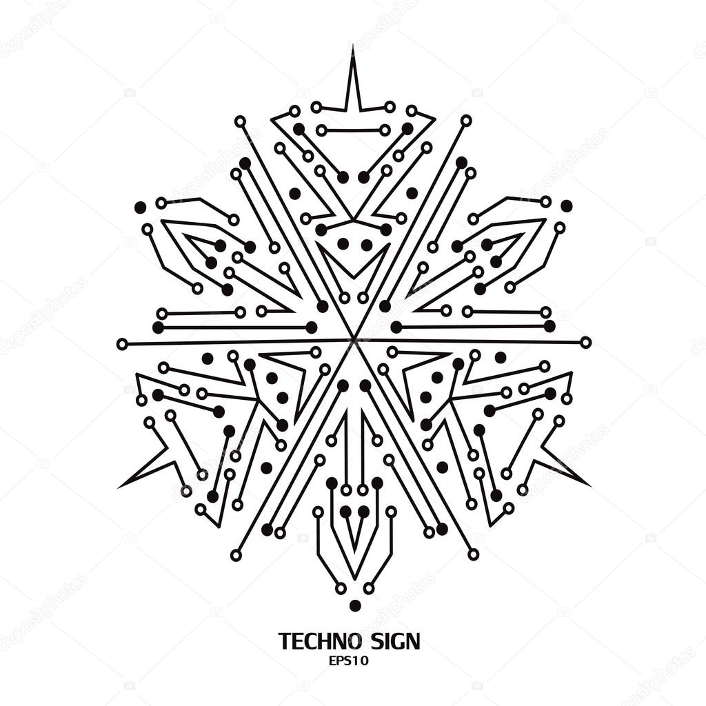 Techno sign of snowflake Stock Vector Image by ©superson #73013093