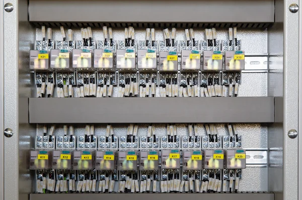 Relay cubicle with components and wires Stock Photo by ©phadventureBG ...