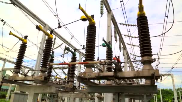 Earthing connector in high voltage electrical switchgear — Stock Video ...