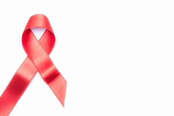 Hiv Support Red Ribbon Symbol Hiv World Day Isolated White — Stock ...