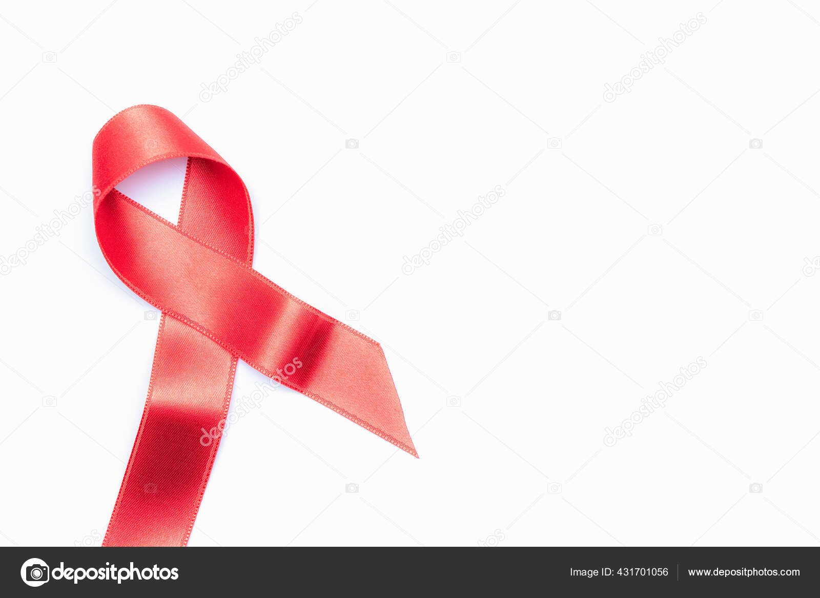 Hiv Support Red Ribbon Symbol Hiv World Day Isolated White — Stock ...