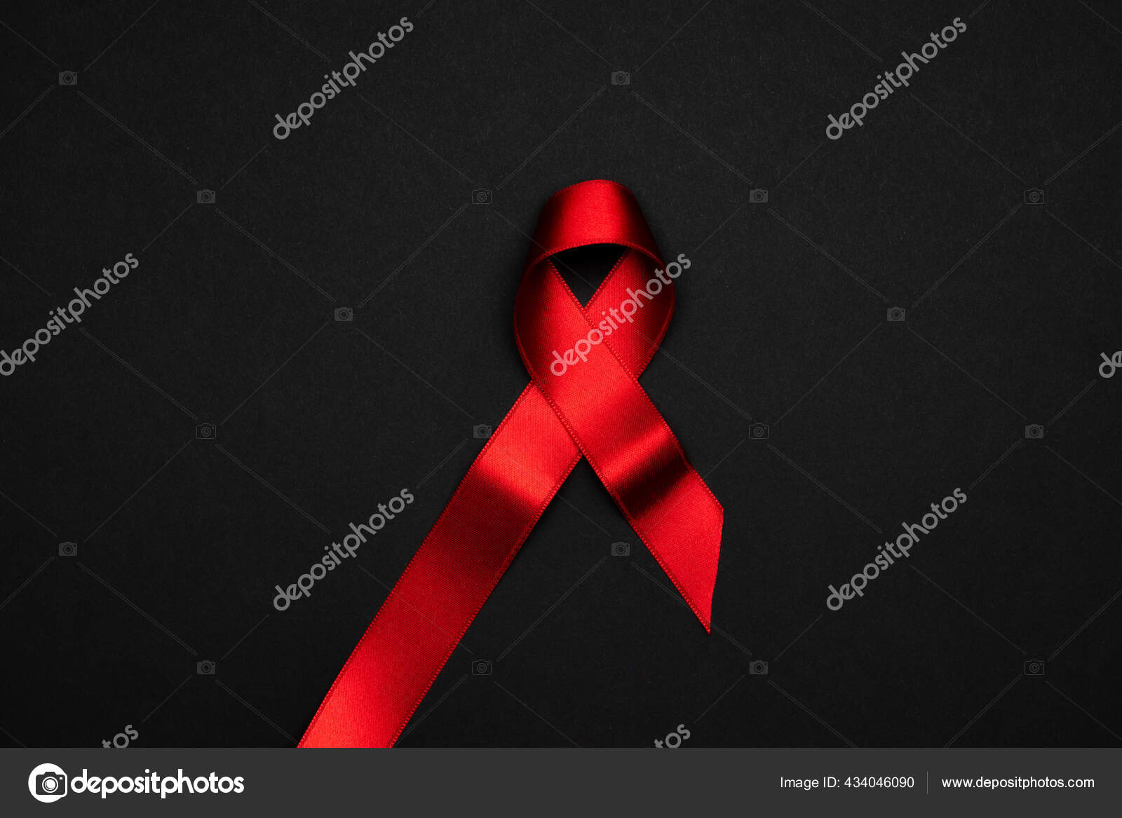 Aids Day Red Ribbon Symbol Hiv World Day Dark Background — Stock Photo © Mvelishchuk #434046090