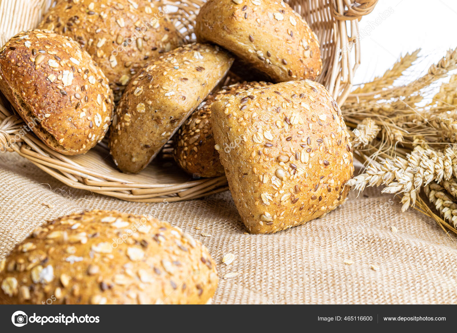 Pan Tradicional Hoja Fresca Pan Rústico Tradicional Con Espiga Trigo ...
