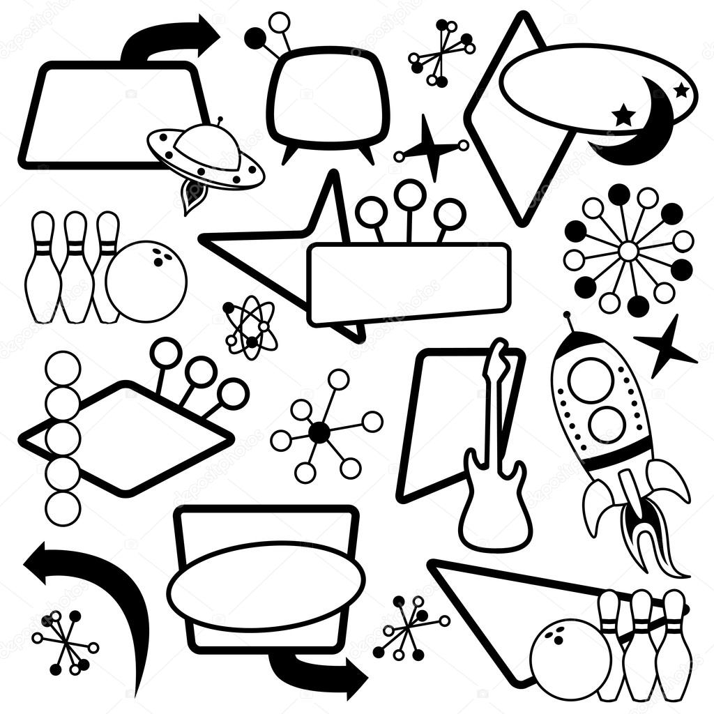 Conjunto de vectores de 1950 o signos temáticos retro Vector de stock ...