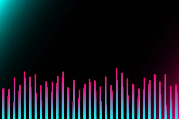 Abstract Sound Wave Stripe Lines Colourful Equalizer Isolated Black ...