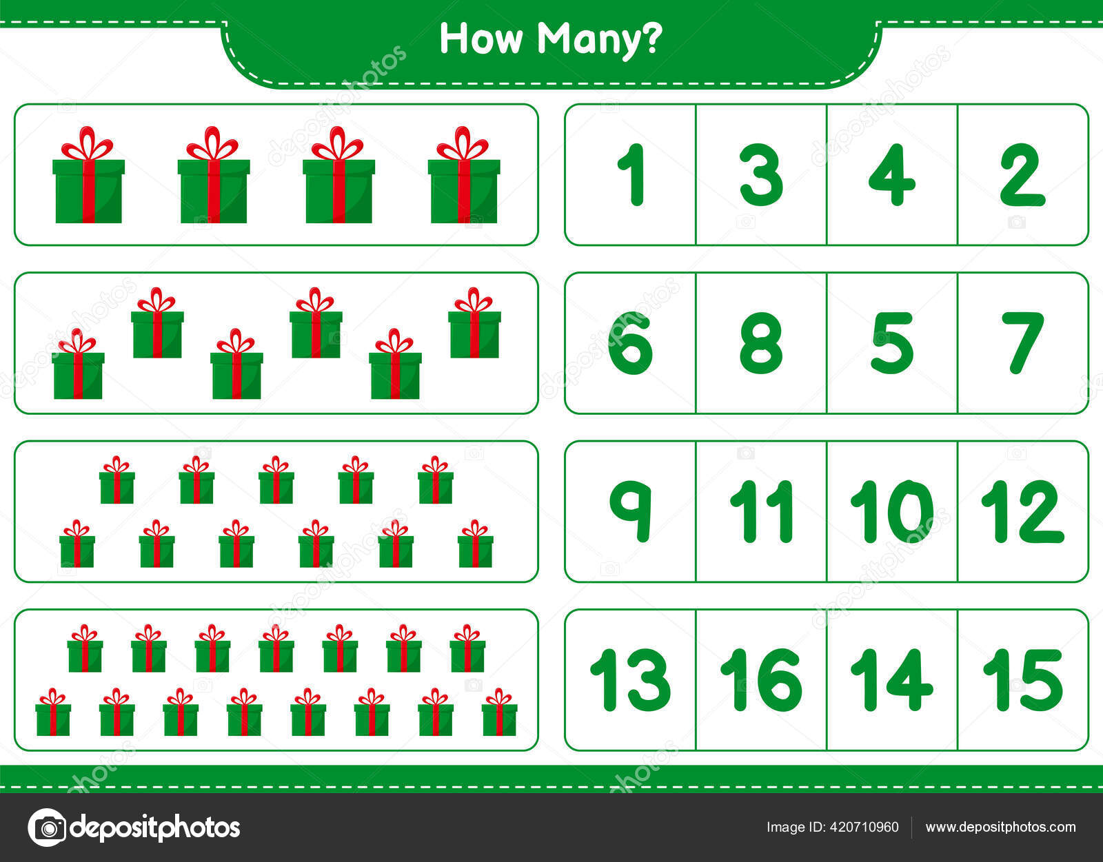Counting Game How Many Gift Boxes Educational Children Game Printable ...
