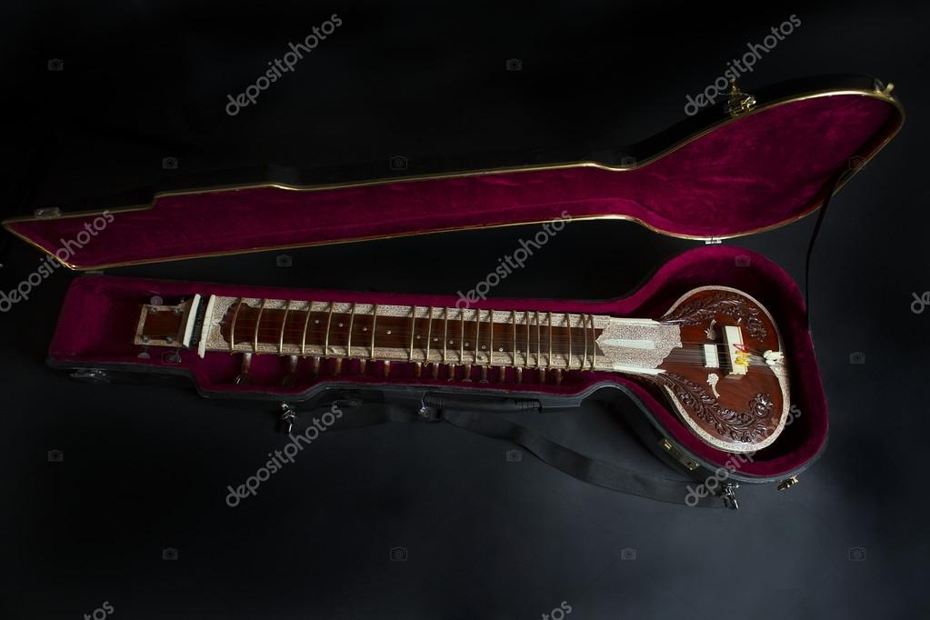 Sitar, a String Traditional Indian Musical Instrument — Stock Photo ...