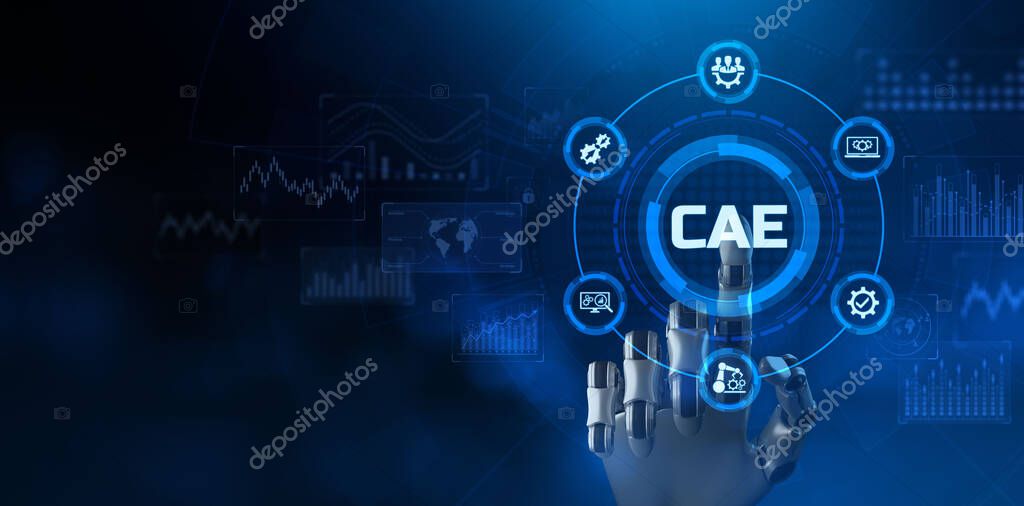 CAE Sistema CAD de ingeniería asistida por computadora. Concepto de ...
