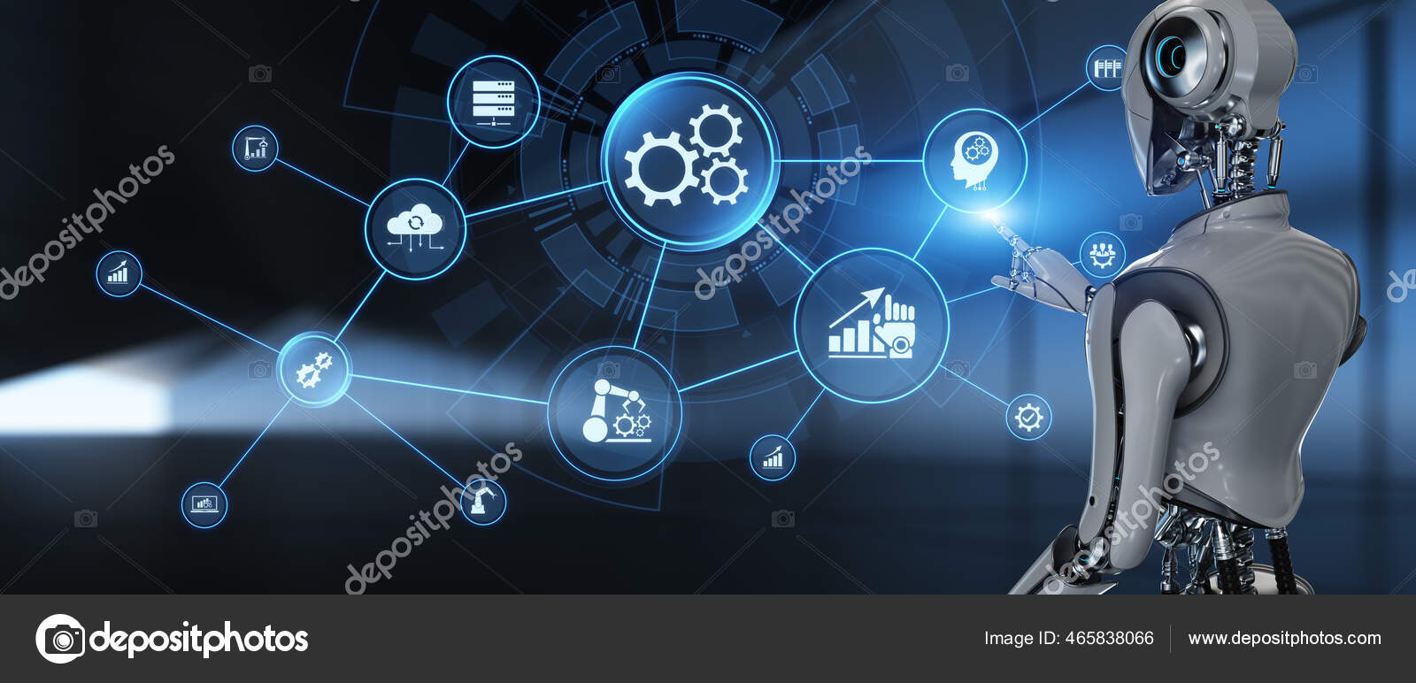 Ingranaggi Flusso di lavoro dei processi industriali Automazione ...