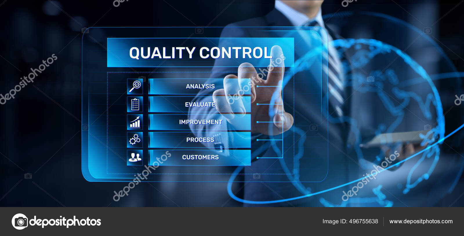 Quality control assurance standard certification technology concept ...