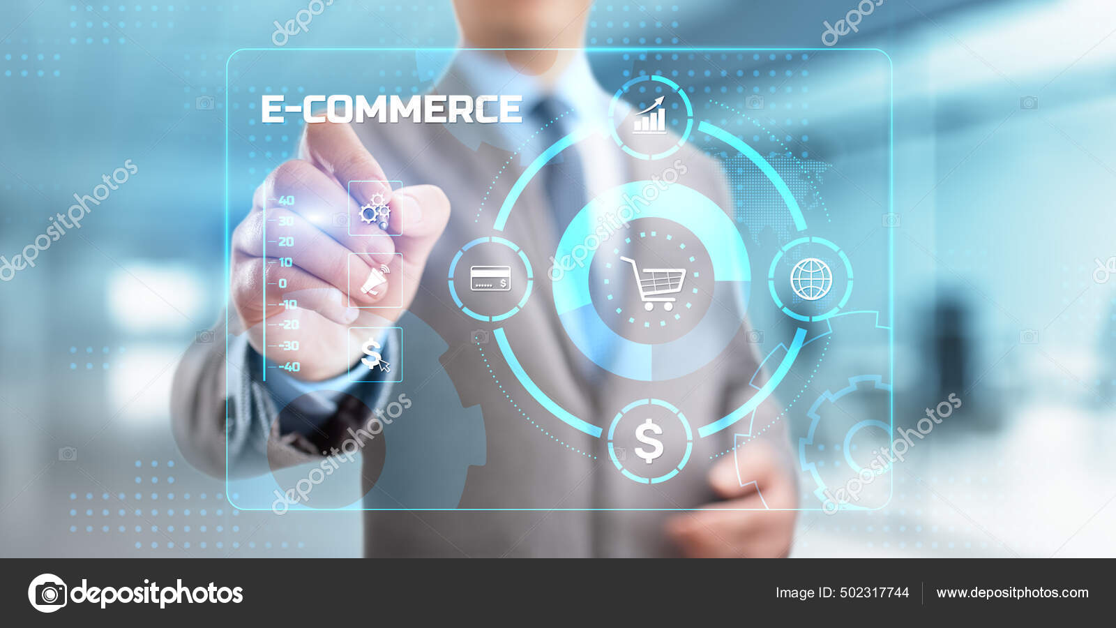 E-commerce online shopping business technology concept on screen — Stock Photo © murrstock ...