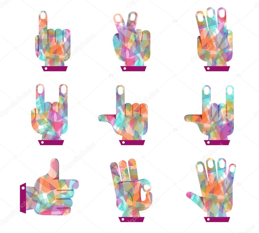 Human hands with different signs Stock Vector Image by ©emojoez #94960080