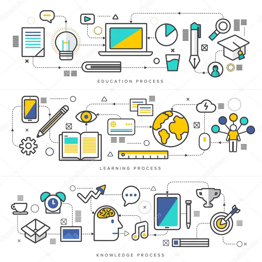 Flat design concept education process — Stock Vector © emojoez #95207124