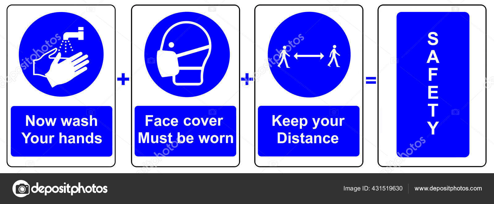 Now Wash Your Hands Cover Your Face Keep Your Distance — Stock Photo ...