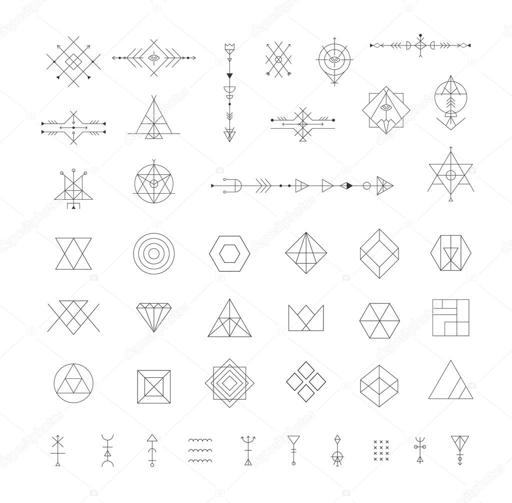 Set of vector trendy geometric icons Stock Vector Image by ©leepoo ...