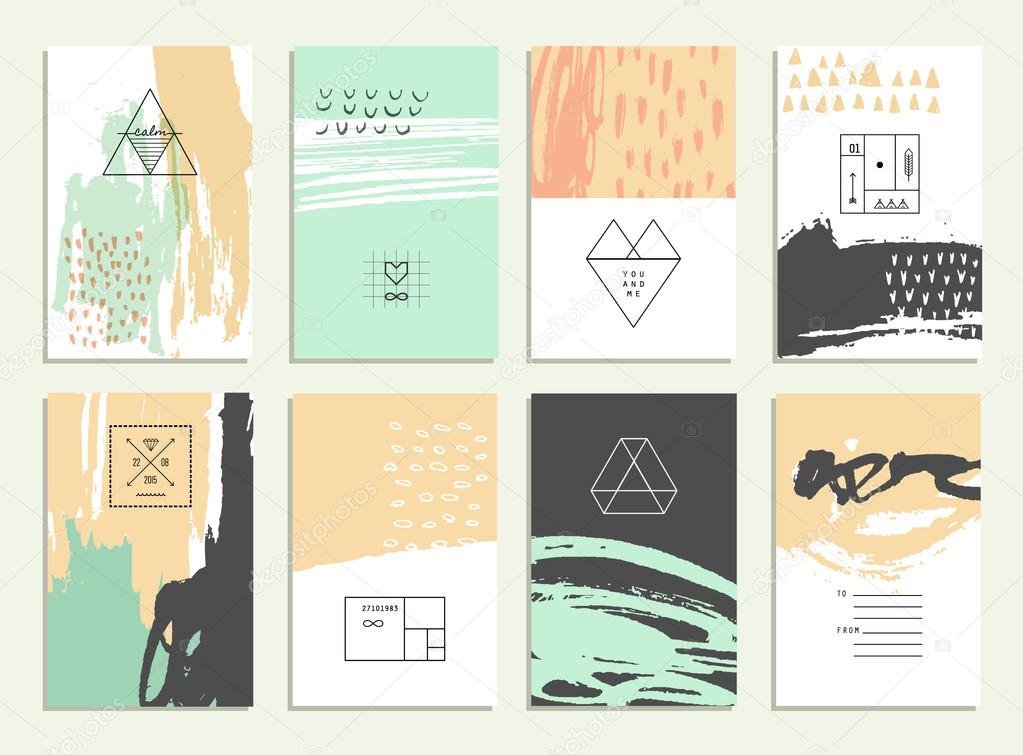 Collection of 12 artistic invitations Stock Vector Image by ©leepoo ...