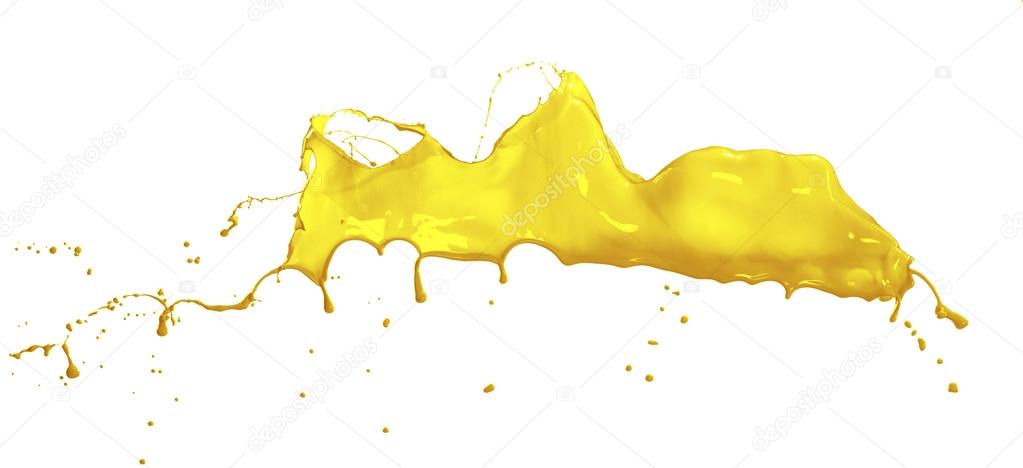 Yellow paint splash on white background Stock Photo by ©DimitarMitev ...