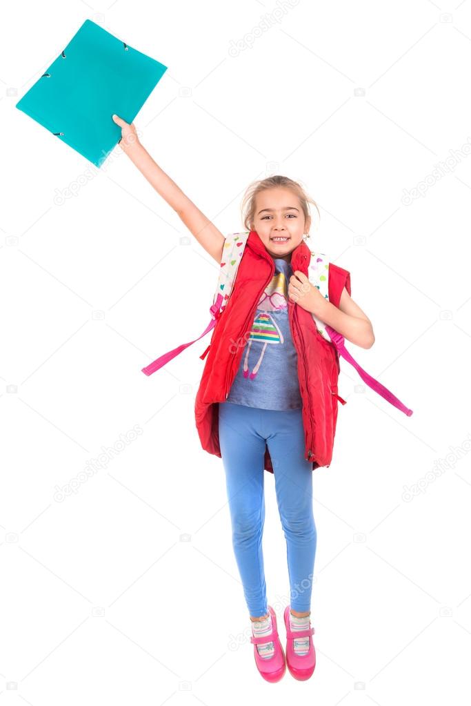 Girl student jumping Stock Photo by ©luislouro 60815071