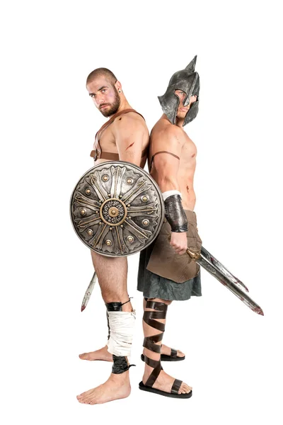 Two funny gladiators, warriors — Stock Photo © luislouro #88469312