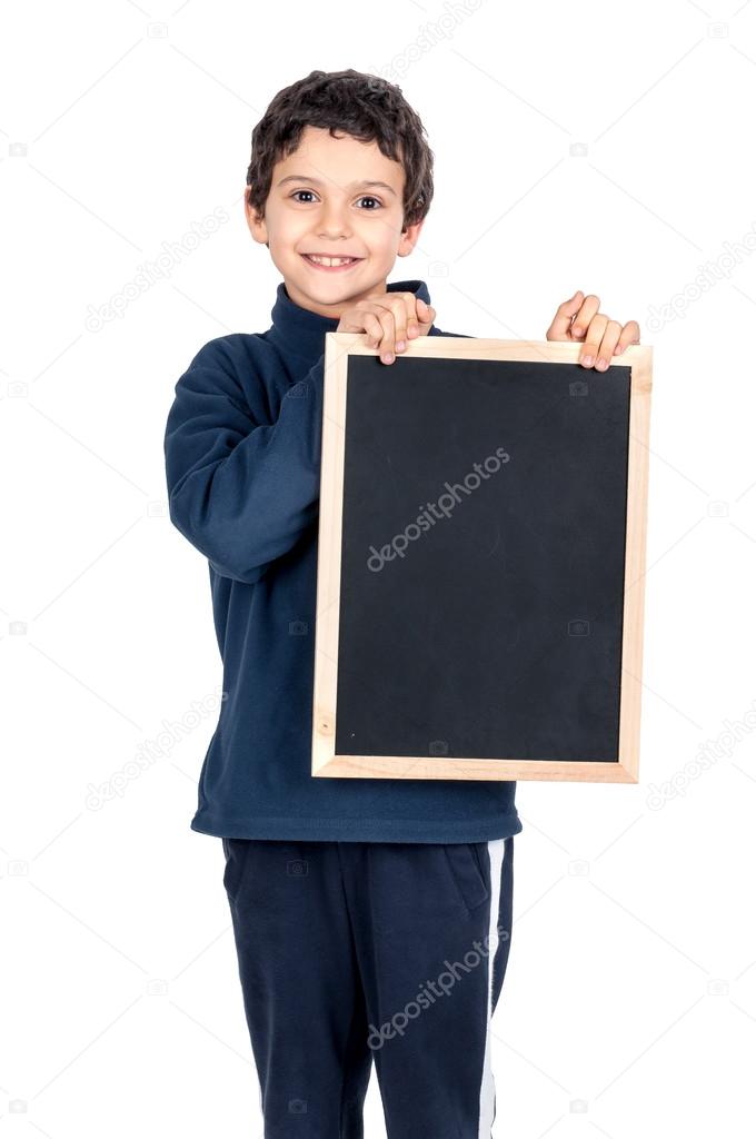 Little boy with with board Stock Photo by ©luislouro 88769860