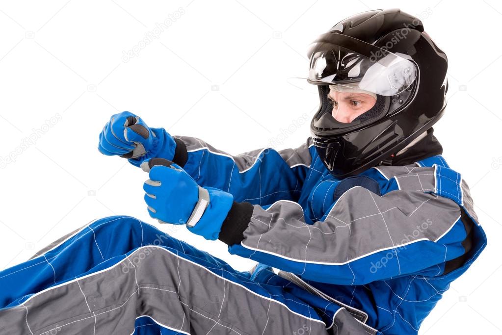 Racing driver wearing helmet — Stock Photo © luislouro #93290232
