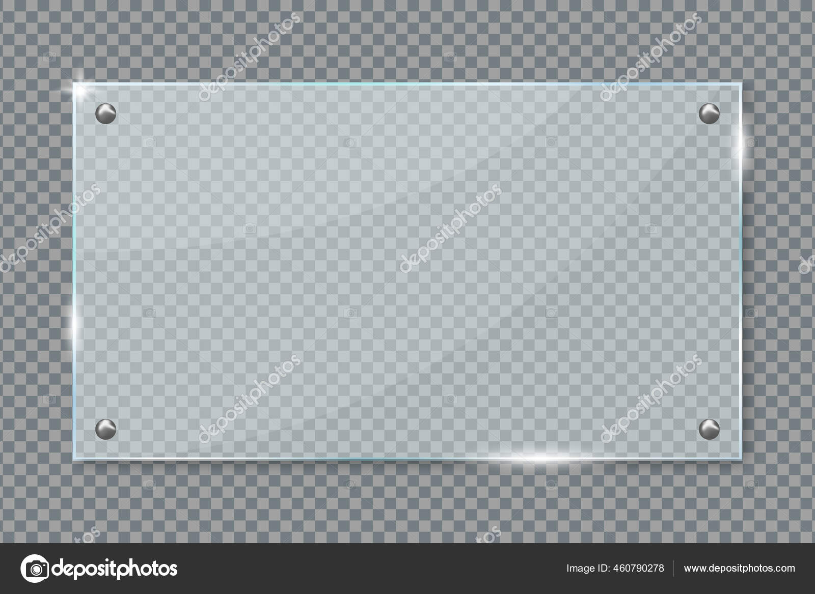 Glass Plate Hanging Wall Isolated Transparent Background Acrylic ...