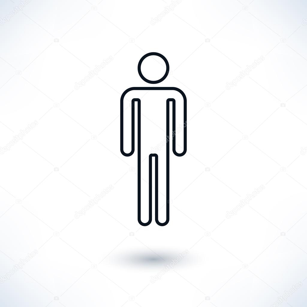 Black outline sign man stands — Stock Vector © ifeelgood #56707459