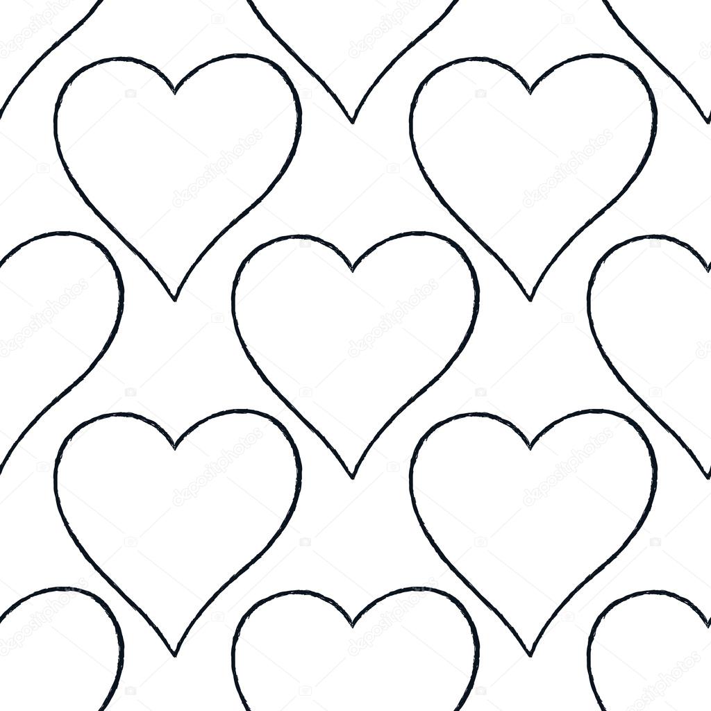 Seamless pattern with outline hearts — Stock Vector © ifeelgood #56708773