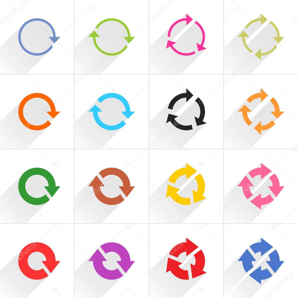 16 arrow flat icons Stock Vector by ©ifeelgood 56709937