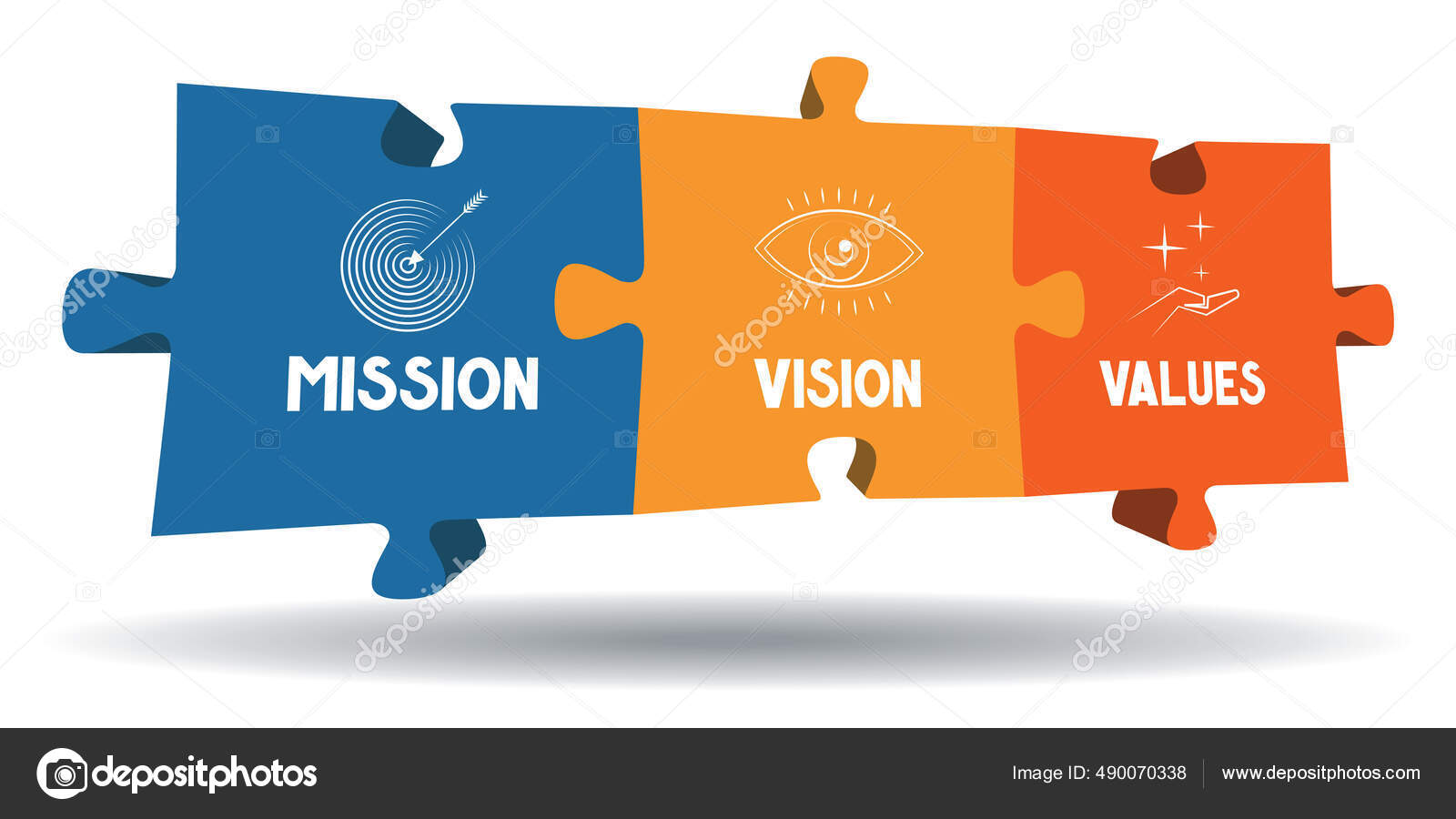 Mission Vision Values Concept Jigsaw Puzzles Graphics Vector ...