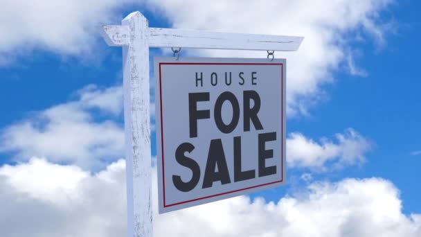 House Sale Board Sky Background Real Estate Offer Concept Animation ...
