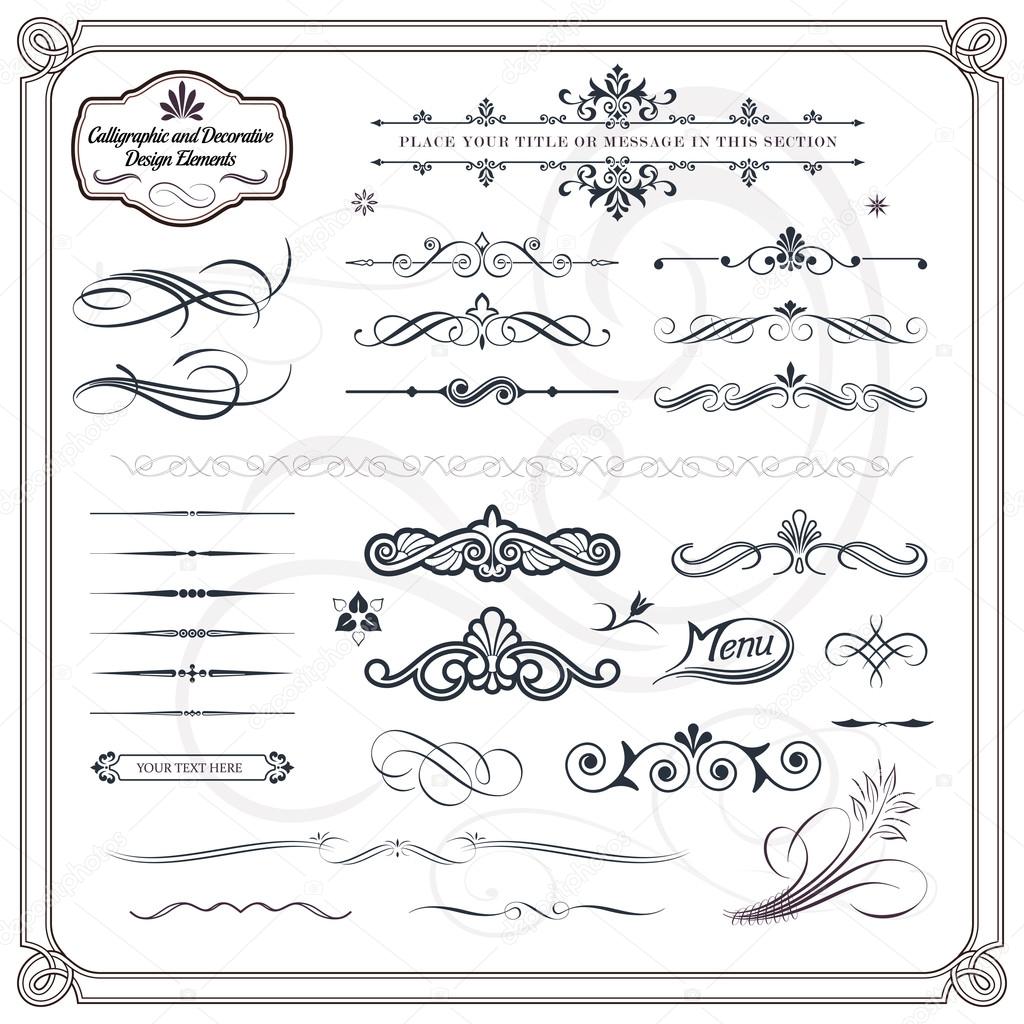 Calligraphic Decorative Design Elements Stock Vector by ©infografx ... Calligraphic Decorative Design Elements Stock Vector by ©infografx ...