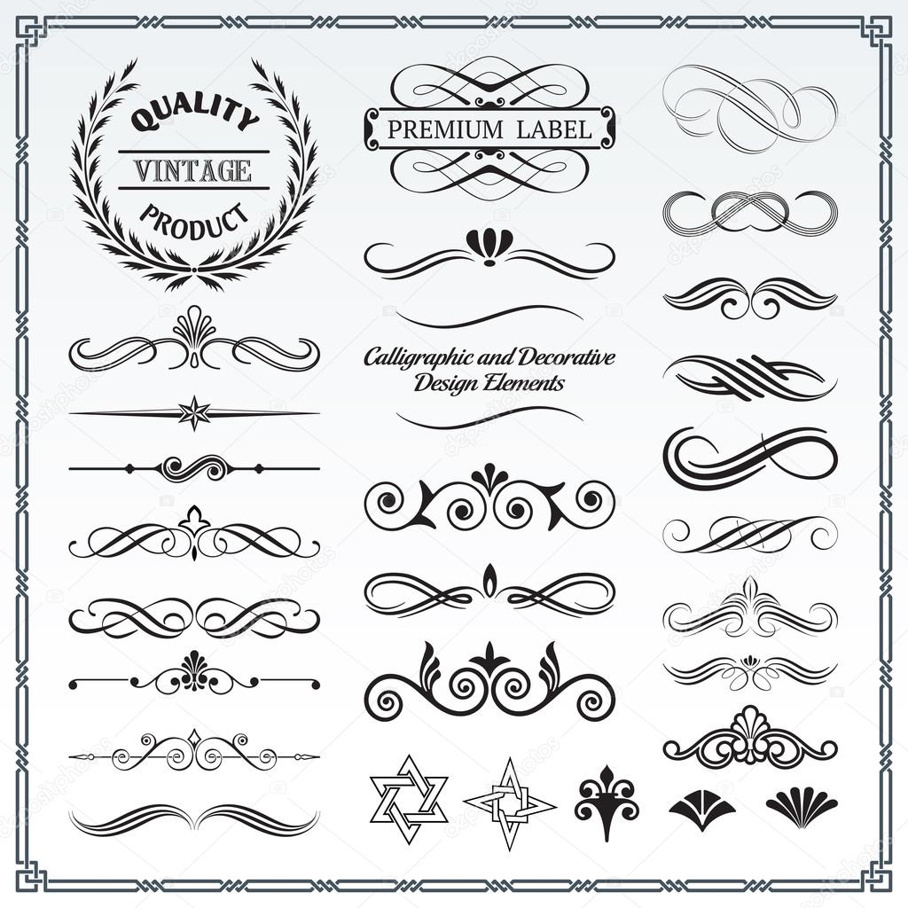 Calligraphic and Decorative Design Patterns Stock Vector Image by ...
