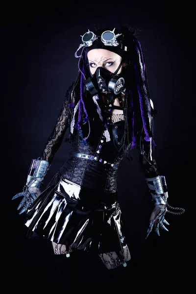 Cyber Goth Girl Isolated Dark Background Stock Photo by ©verkoka 382215916