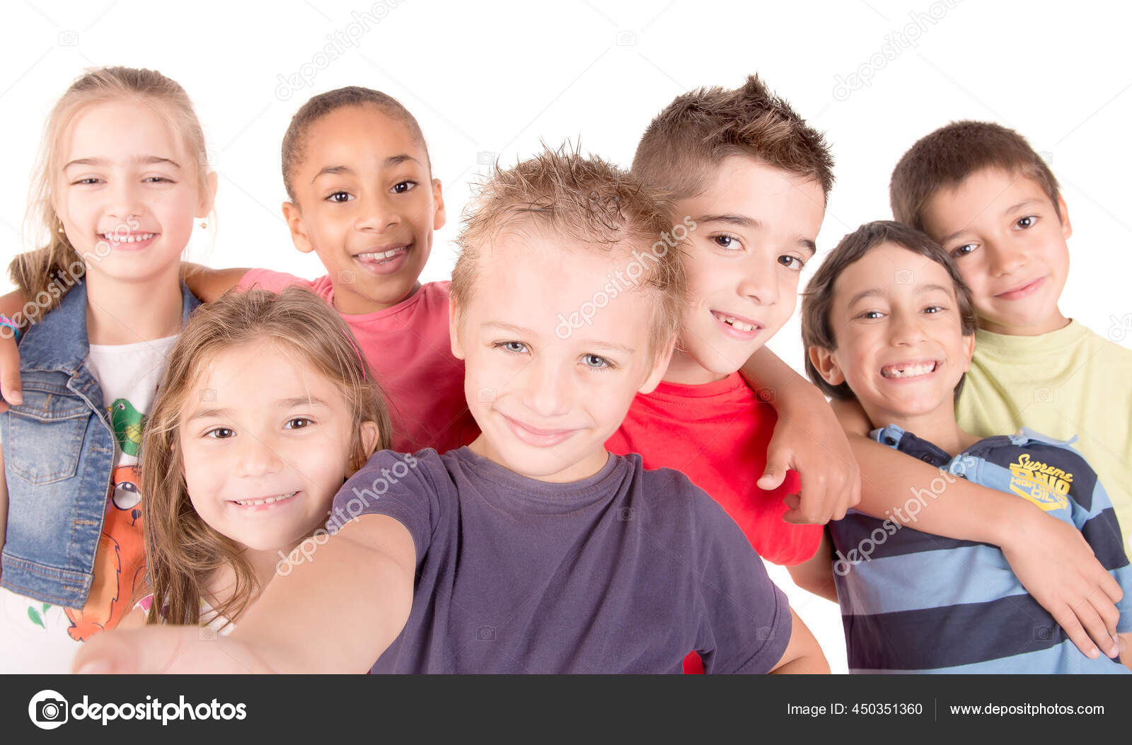 Little Kids Isolated White Background Stock Photo by ©verkoka 450351360