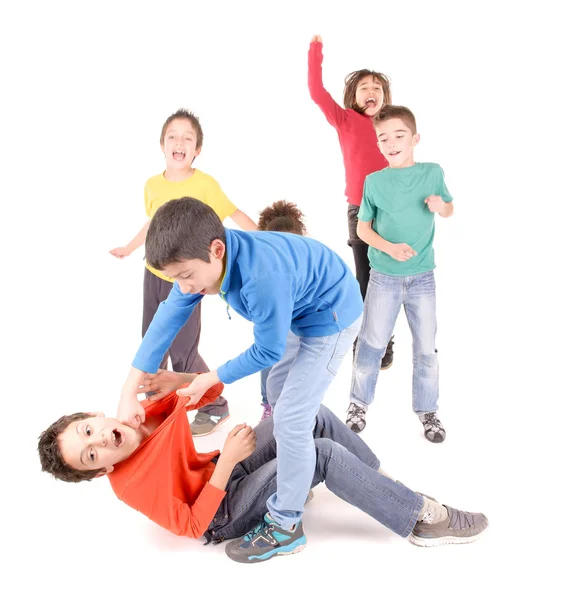Little Kids Bullying Another Kid Isolated White Stock Photo by ©verkoka ...