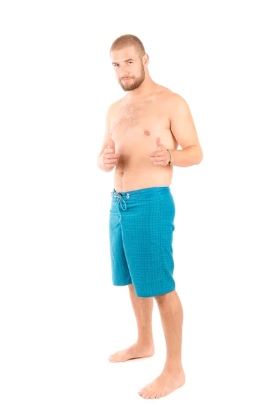 Embarrassed naked man in underwear — Stock Photo © ljsphotography #45870325