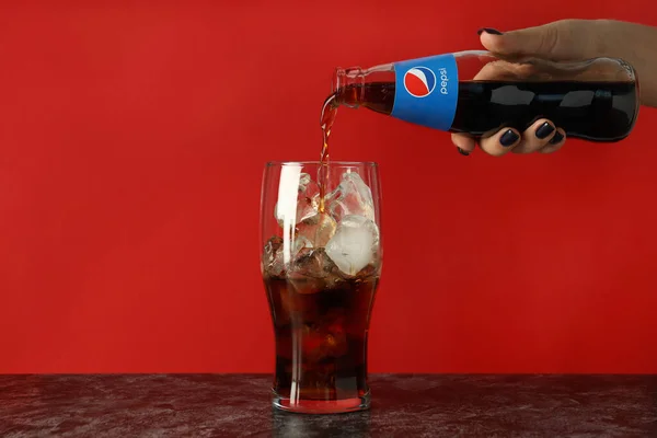 Odessa Ukraine September 2021 Pepsi Pouring Bottle Glass Isolated White ...