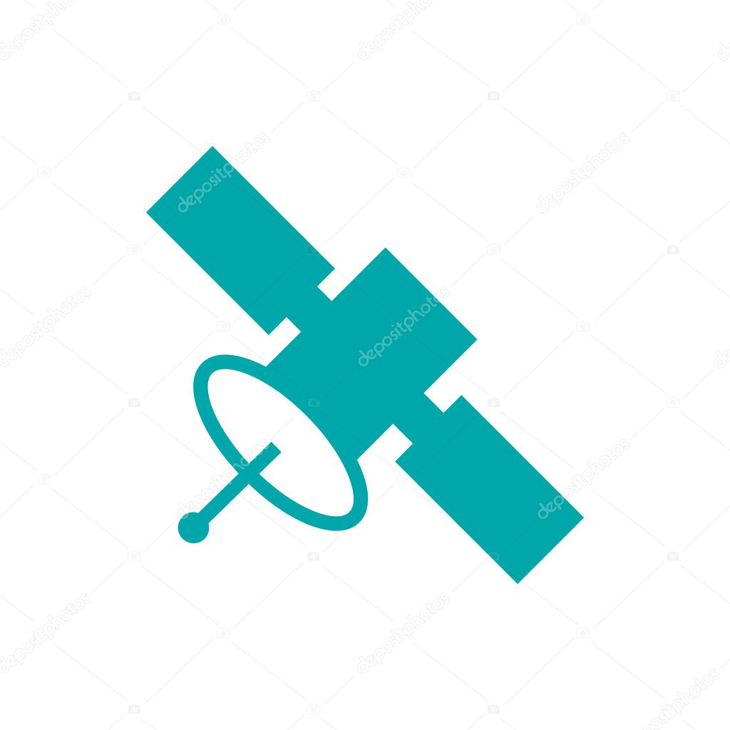 Icono satélite. Icono de ilustración de diseño de estilo plano de ...