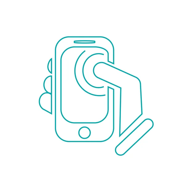 Cell Phone Touch Screen Notifications Concept Icon. Touch Screen ...