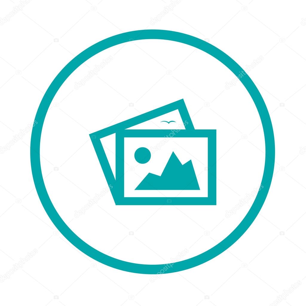 Image - Button - icon of image photo. Stock illustration flat design ...