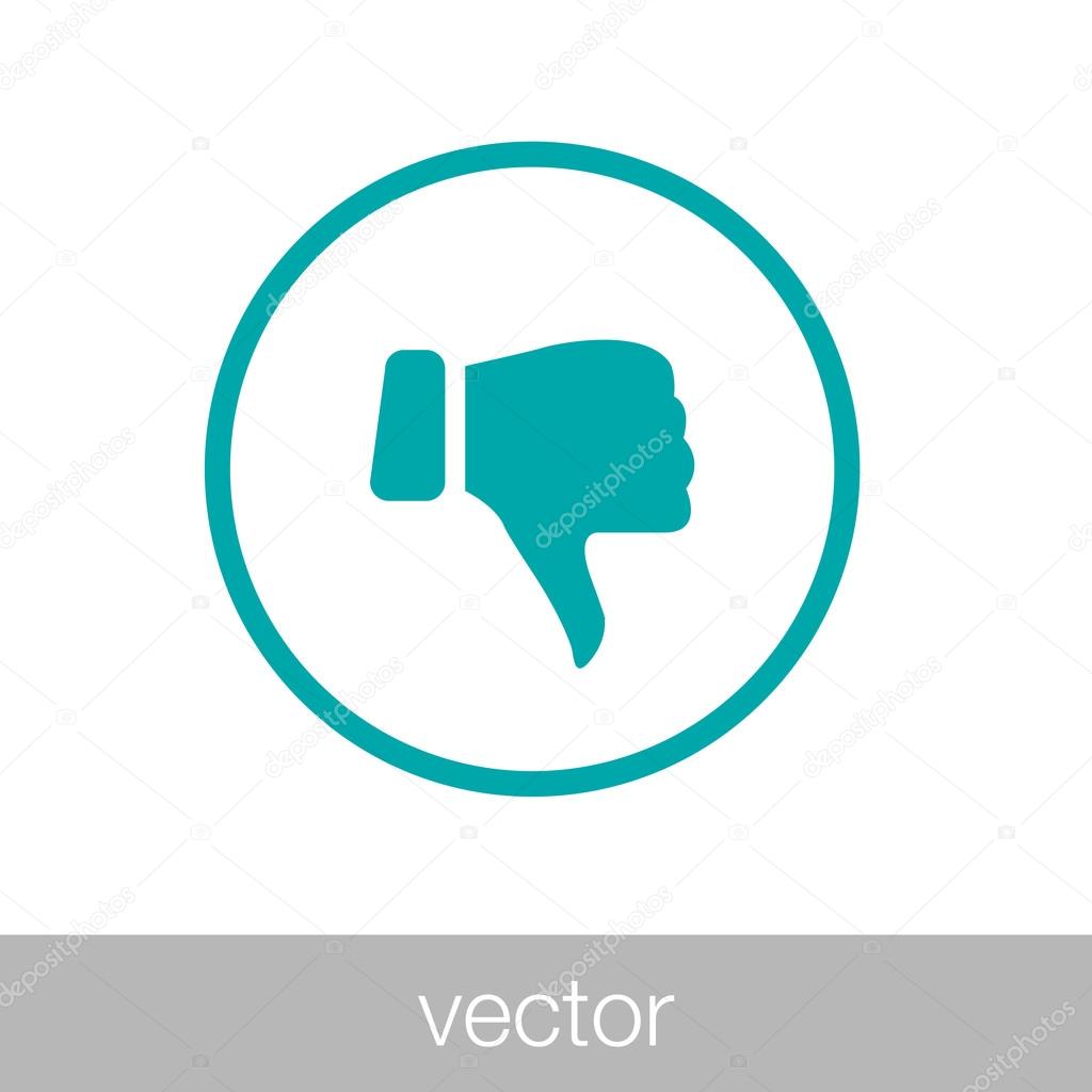 Negative feedback concept icon. Hand showing down. Stock illustration ...