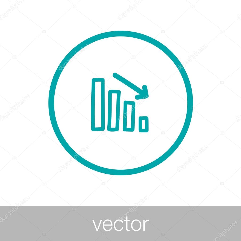 Declining graph icon - declining chart icon — Stock Vector © Mr_Graphic ...