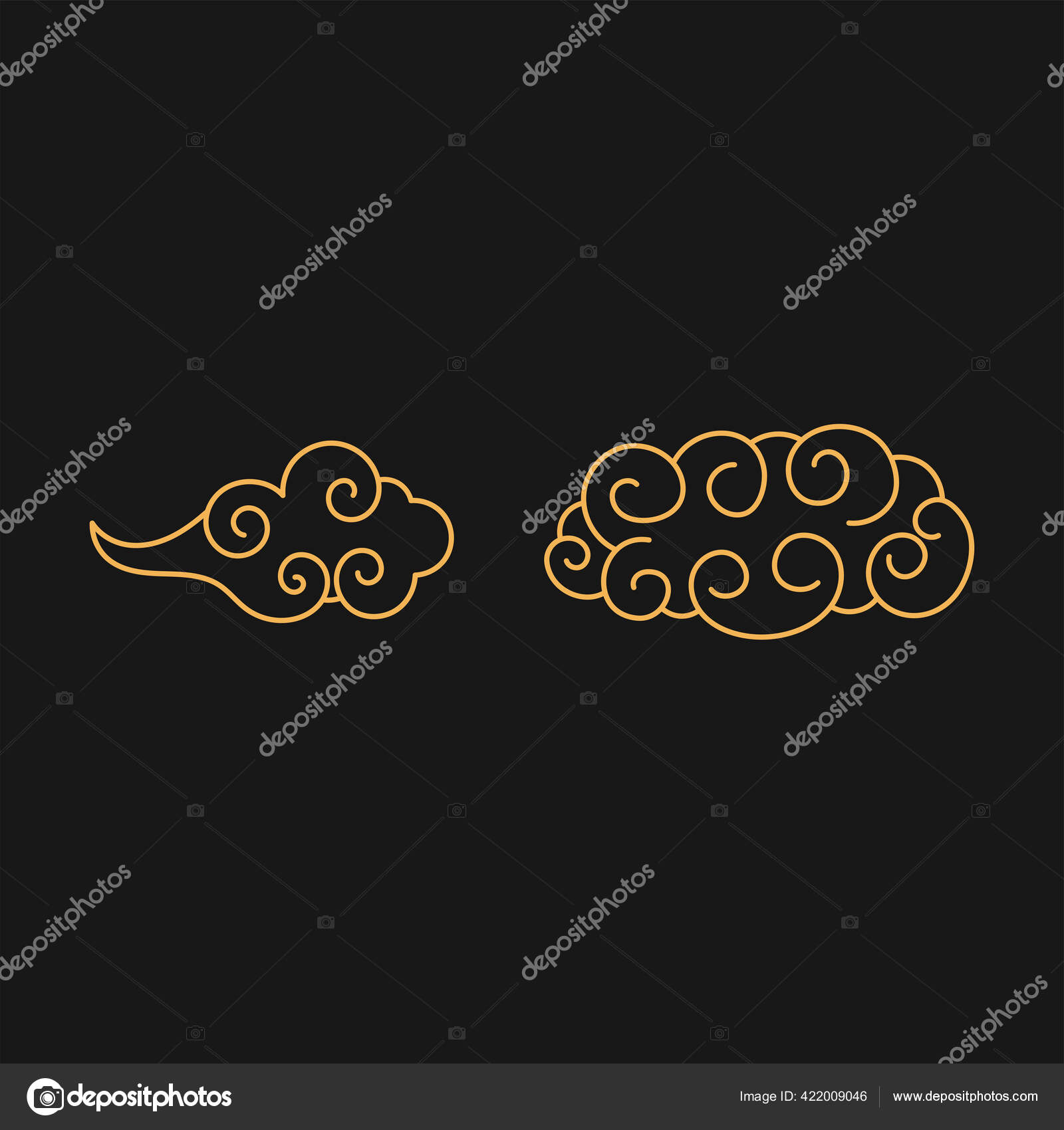 Asian Design Element Set Vector Decorative Patterns Lanterns Flowers ...