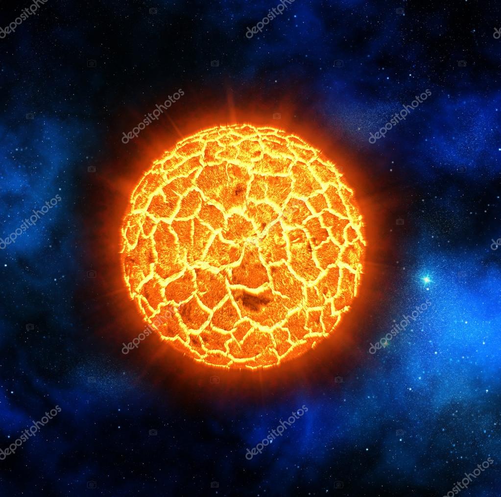 Fotos de Estrella roja explotando en el fondo del espacio profundo ...