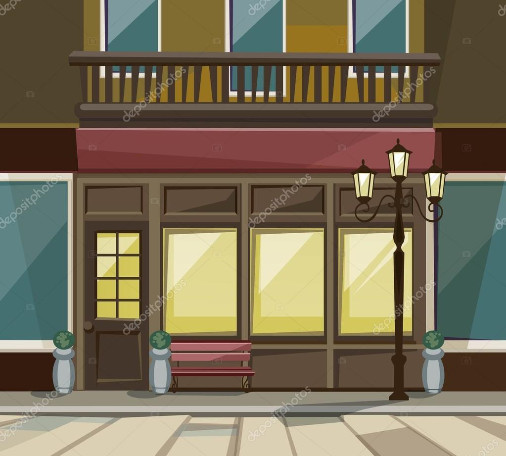 Vector Old Europian Shop Boutique Museum Restaurant Cafe Store Front ...