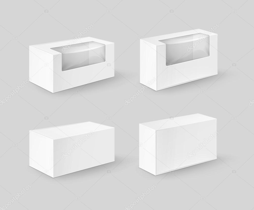 Conjunto de Cajas Rectangulares Blancas para Alimentos, Regalos Vector ...