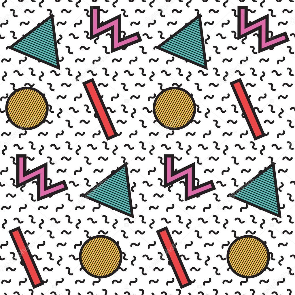 Retro seamless pattern in memphis style, 80s, 90s Stock Vector by ...